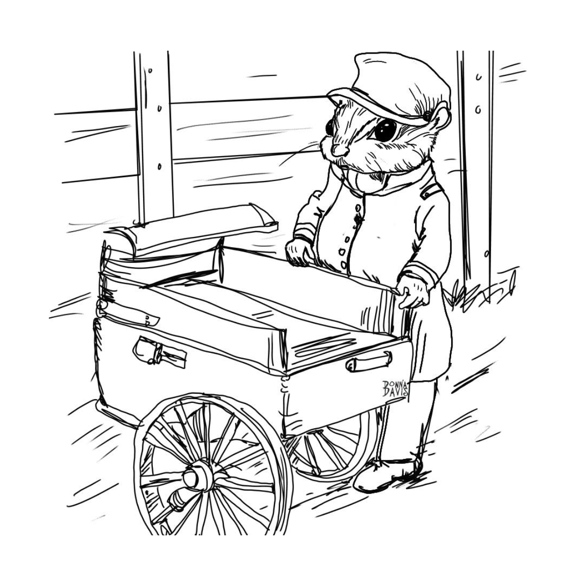 A New Drawing in my Animal Character Series: Enoch Acorn Proud Train ...