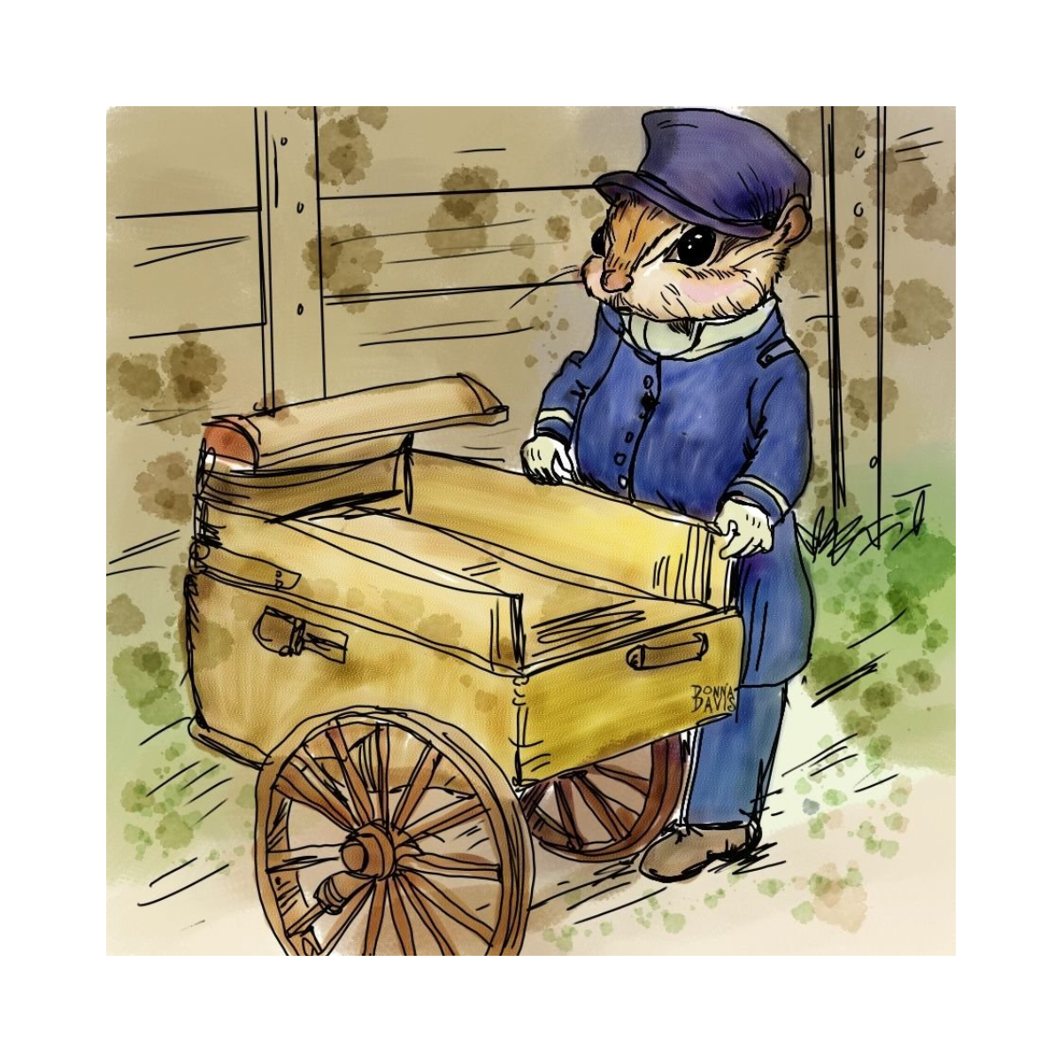 A New Drawing in my Animal Character Series: Enoch Acorn Proud Train ...