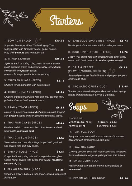 Menu — My Thai Restaurant
