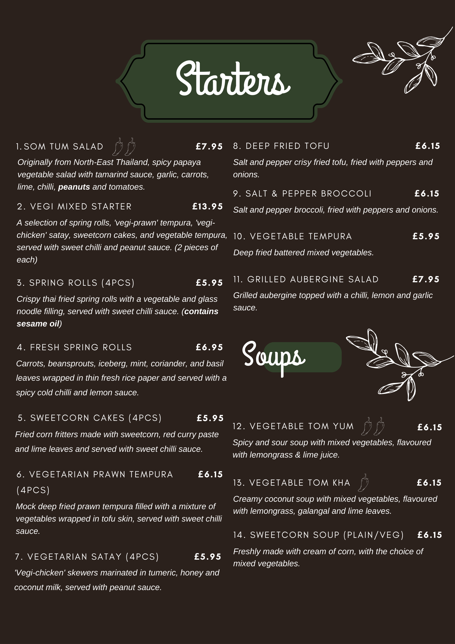 Menu — My Thai Restaurant