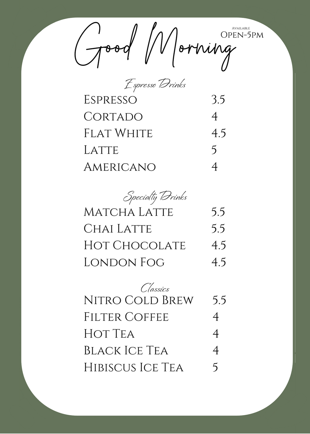 Menu 1 — Hello Darling