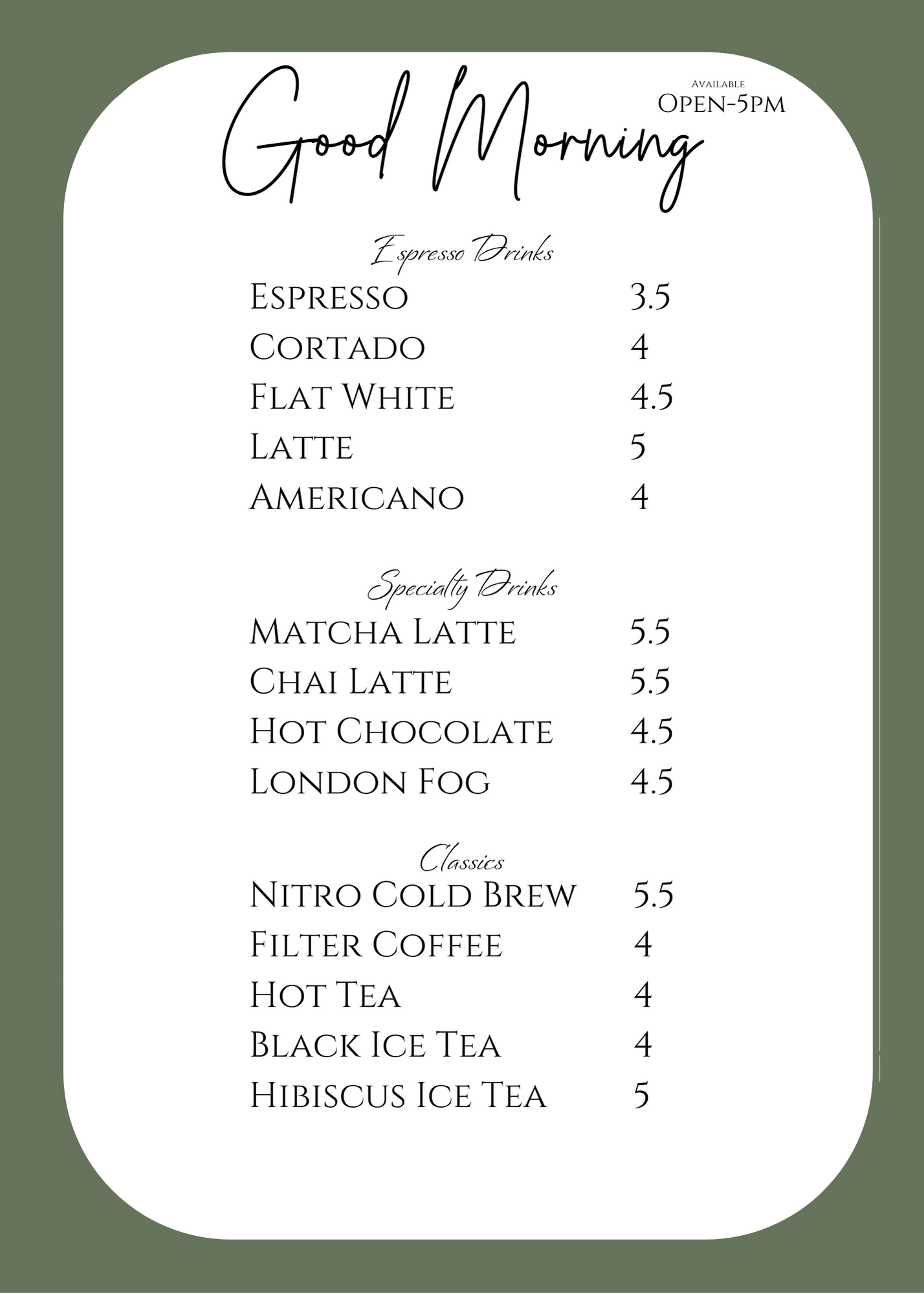 Menu 1 — Hello Darling