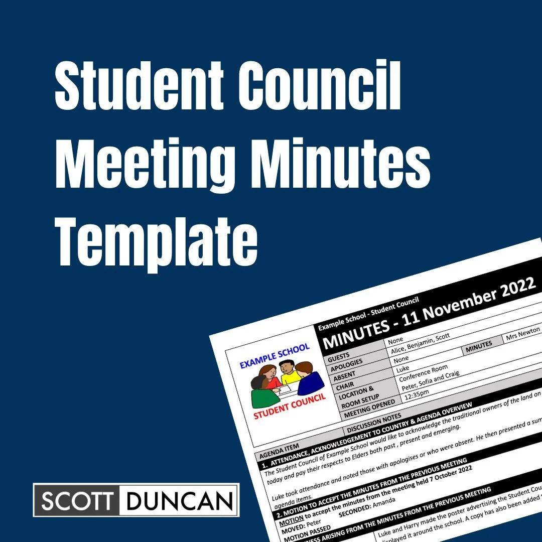 Student Council Action Plan - PDF Printable Document — SCOTT DUNCAN