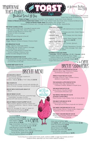 Menu — The Toast Cafe
