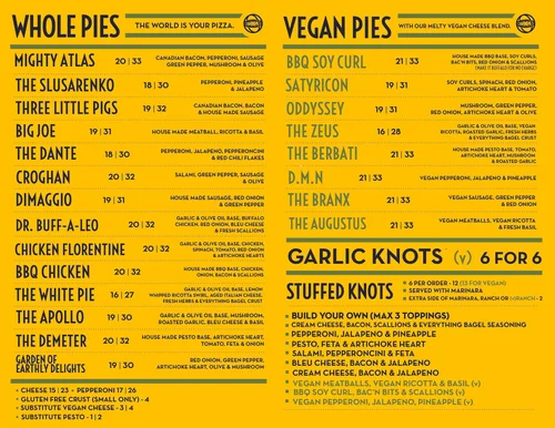 Atlas Pizza - Menu