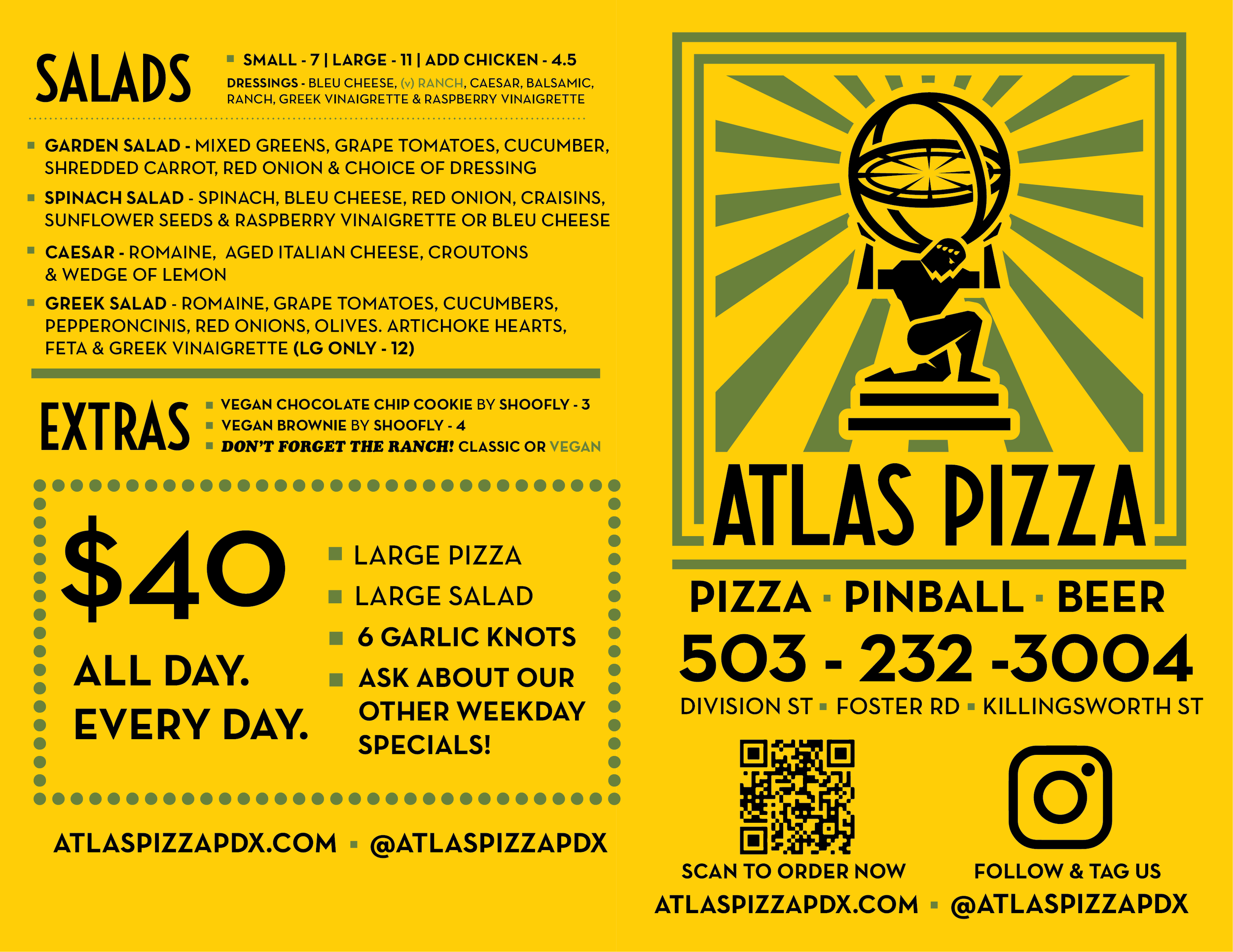 Atlas Pizza - Menu