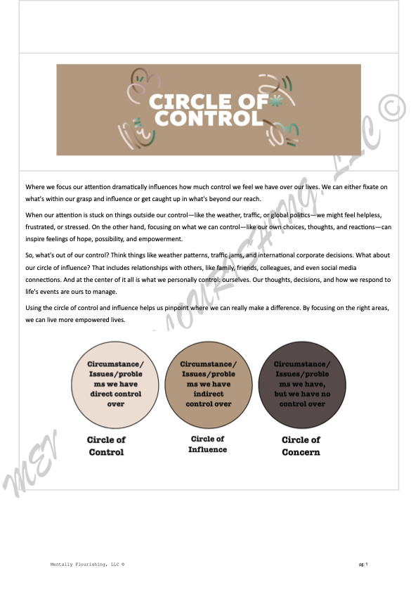 Circle of Control — Mentally Flourishing