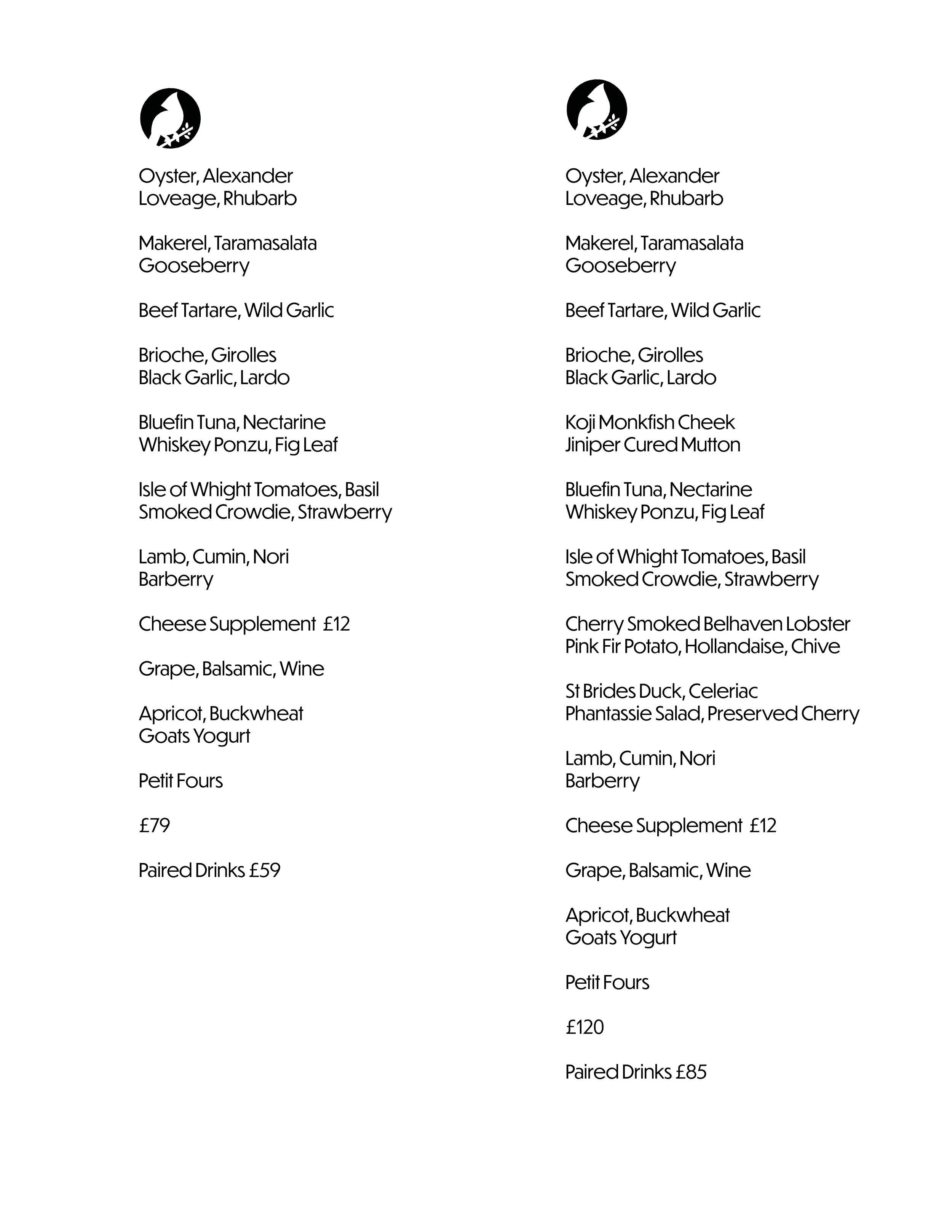 Food Menu — Cardinal