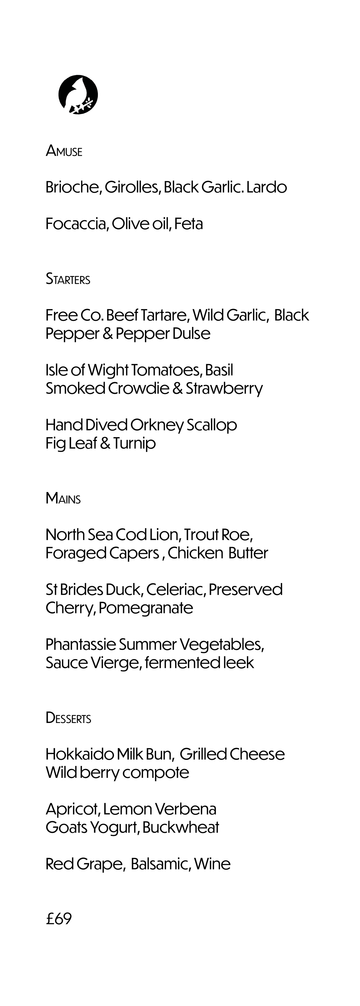 Food Menu — Cardinal