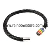Black Metal Magnetic Closure Rainbow Bands Black Bracelet