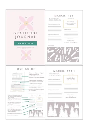 Free printable March Gratitude Journal