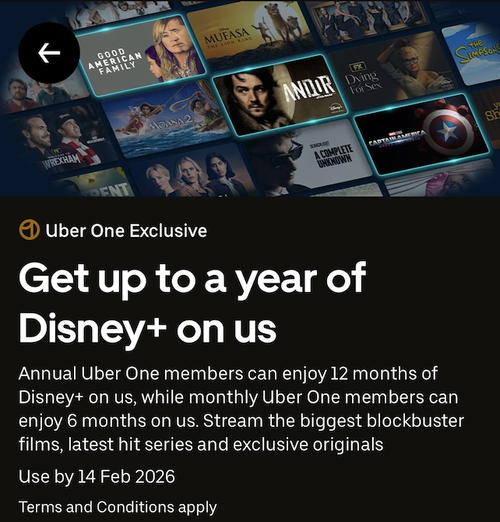 How to Get Uber One Free for a Year + Disney+ for Up to 12 Months ...