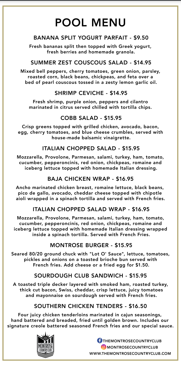 The Pool — The Montrose Country Club