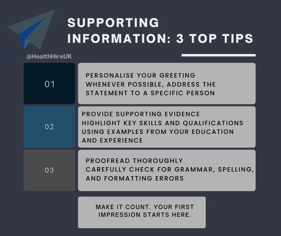 NHS Supporting Information (With Examples) — HealthHireUK