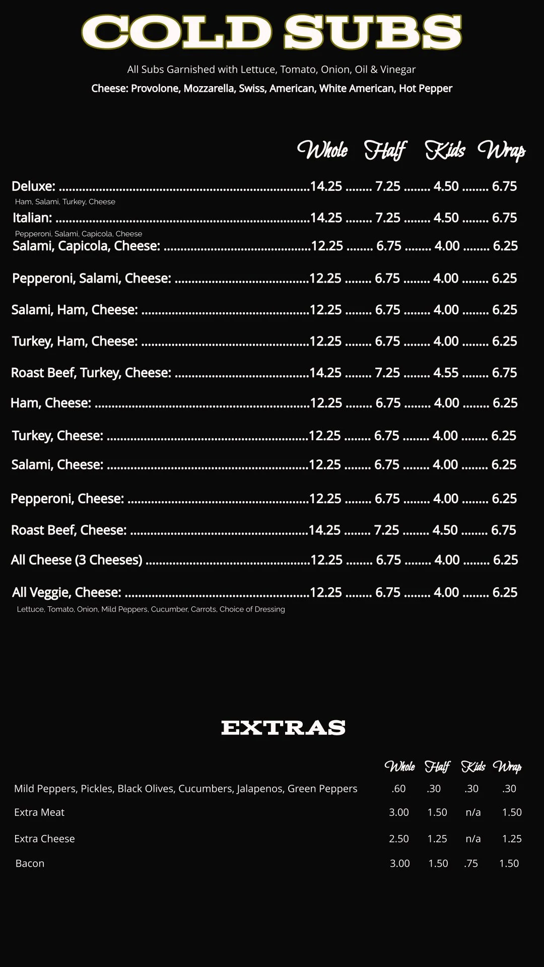 Menu 1 — Shaffer's Deli