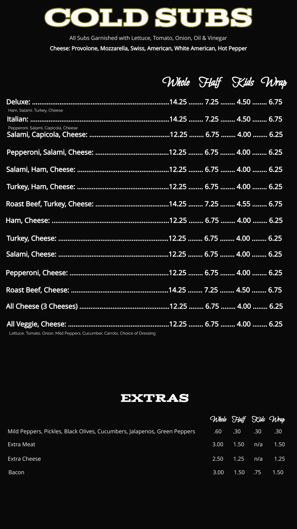 Menu 1 — Shaffer's Deli