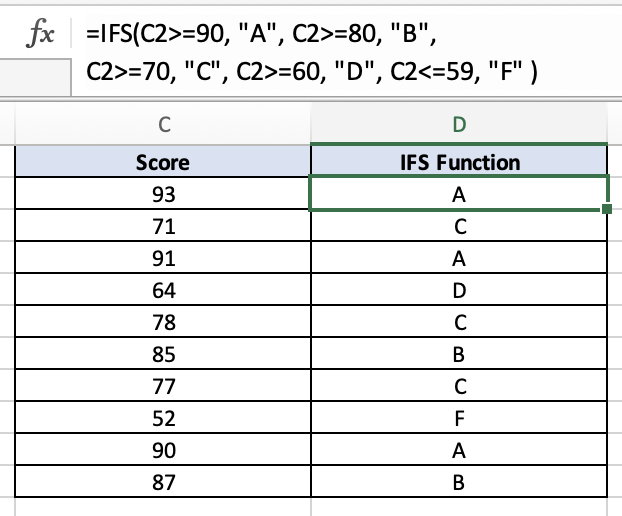Ifs Function Excel — Data Trail Mix