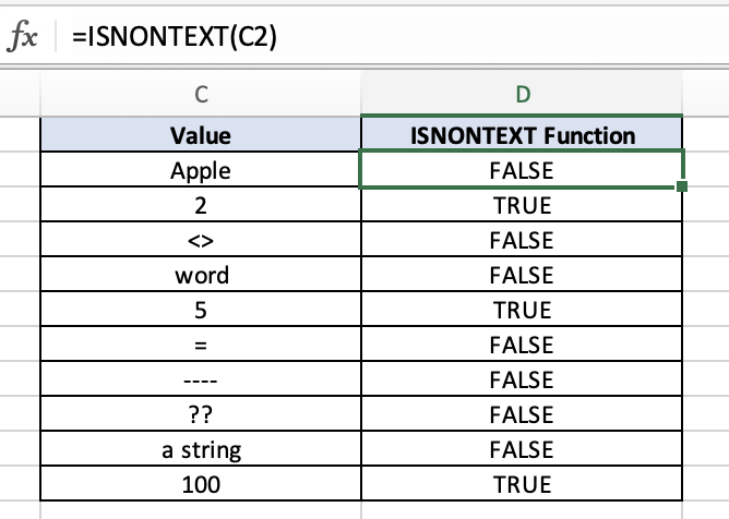 Isnontext Function Excel — Data Trail Mix
