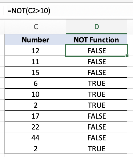Not Function Excel — Data Trail Mix