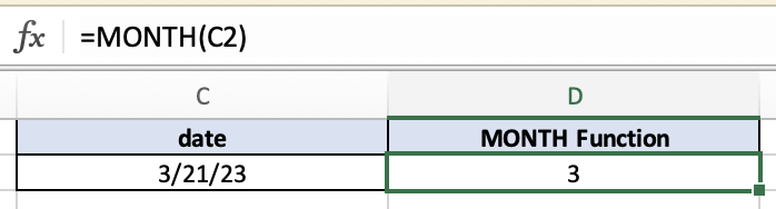 MONTH Function - Excel — Data Trail Mix