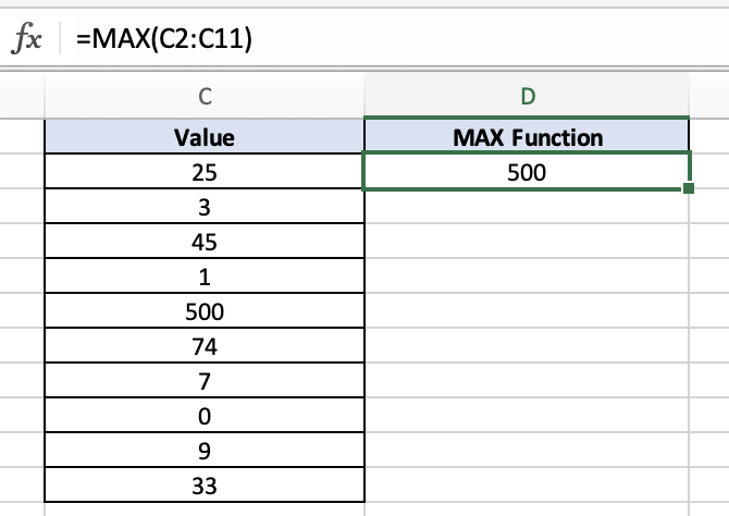 Max Function Excel — Data Trail Mix