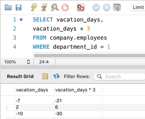 MULTIPLICATION Operator - SQL — Data Trail Mix