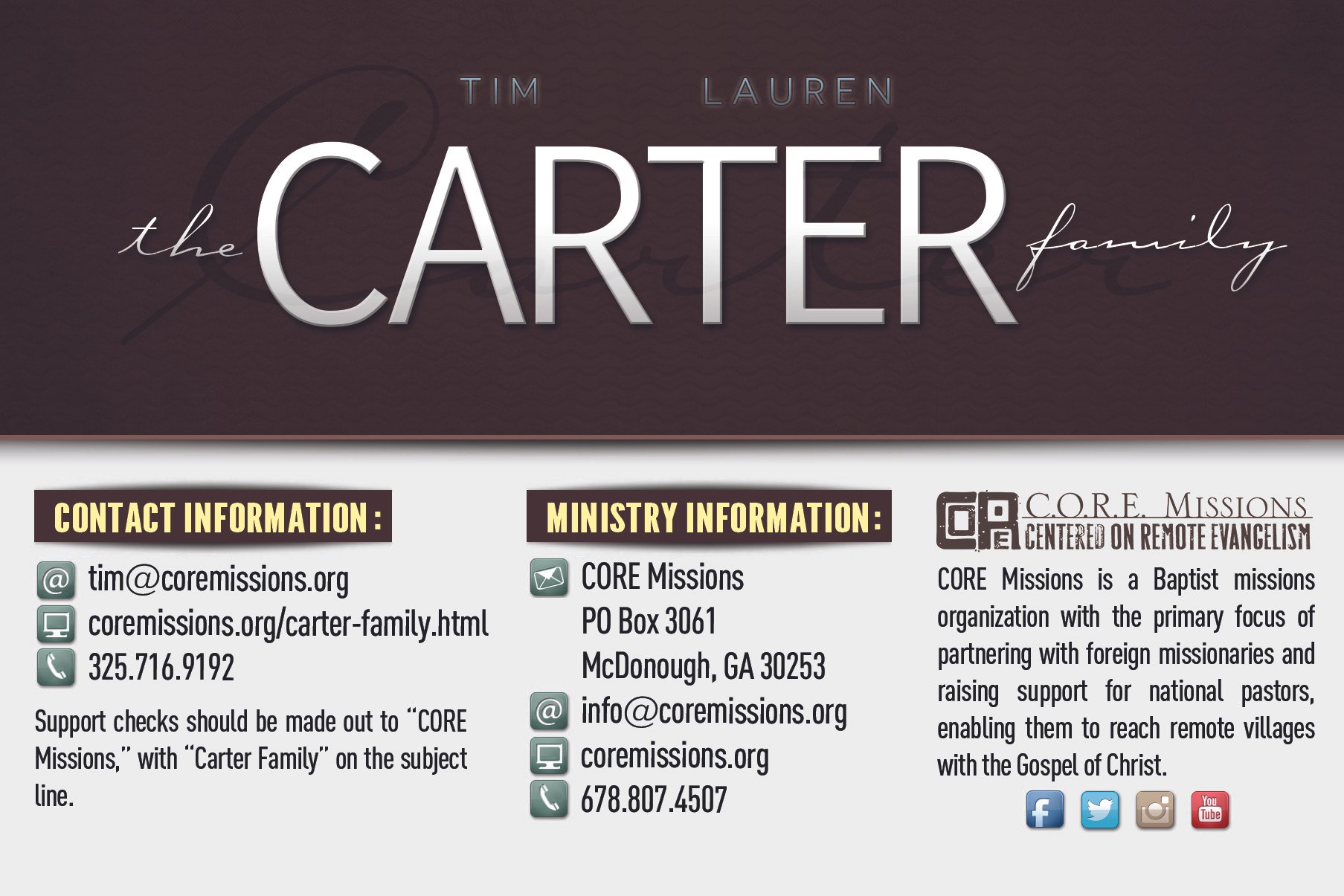 Carter Family — CORE Missions