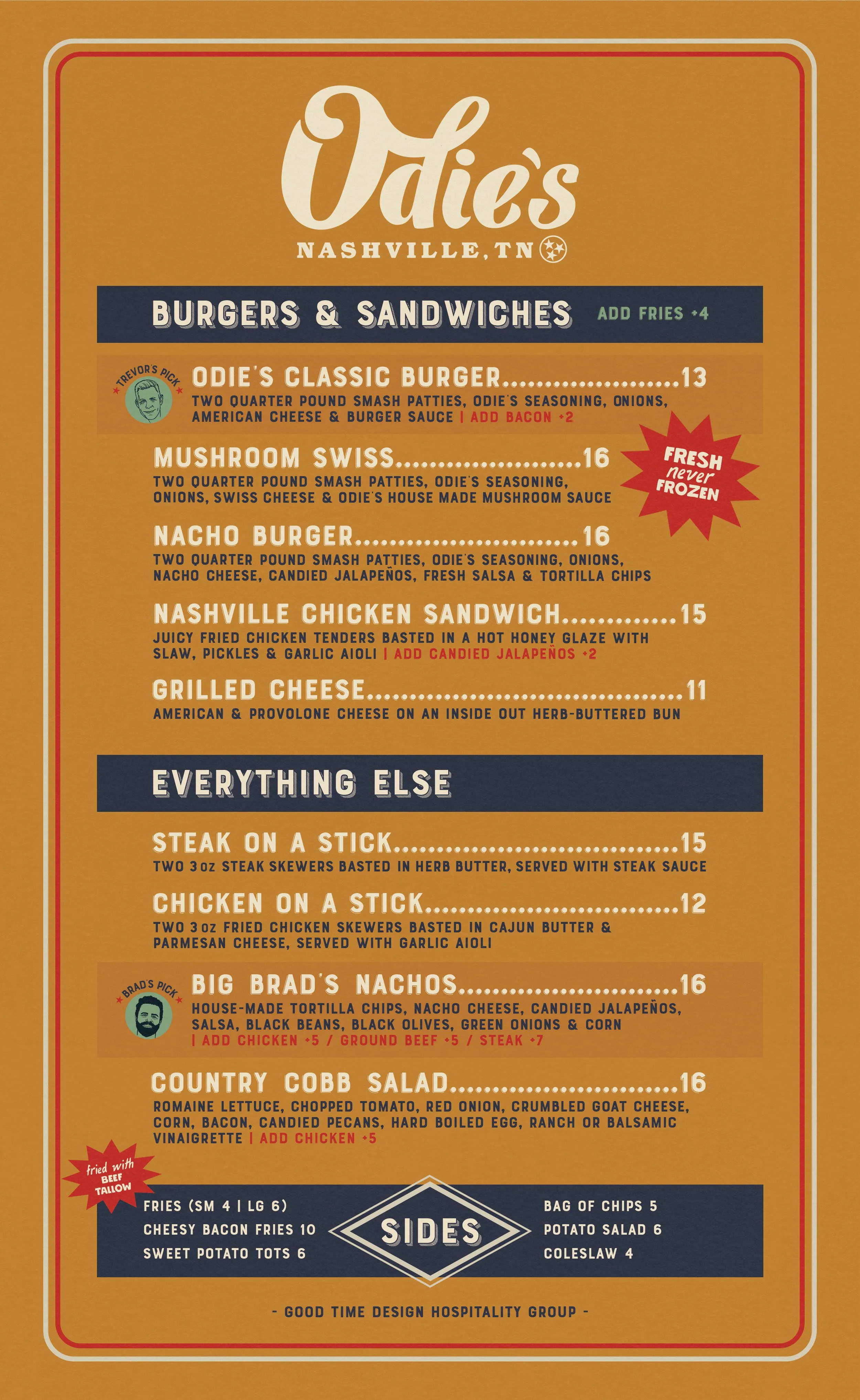 Main Menu — Odie's | Nashville, TN | NOW OPEN!