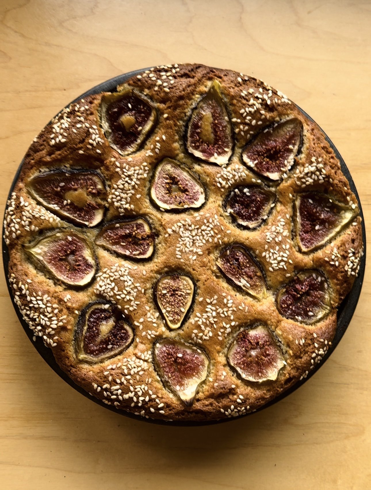 fig leaf tahini cake — Loria Stern