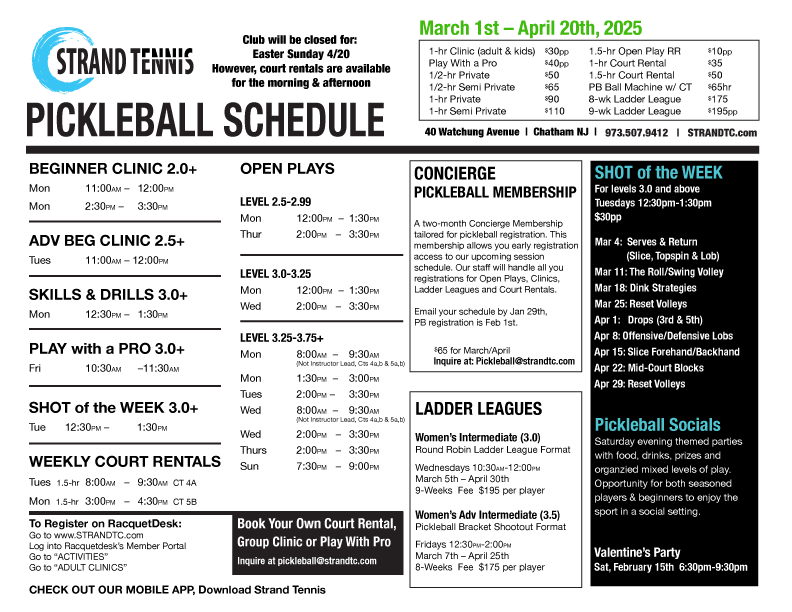 Our Pickleball Program — Strand Tennis Center