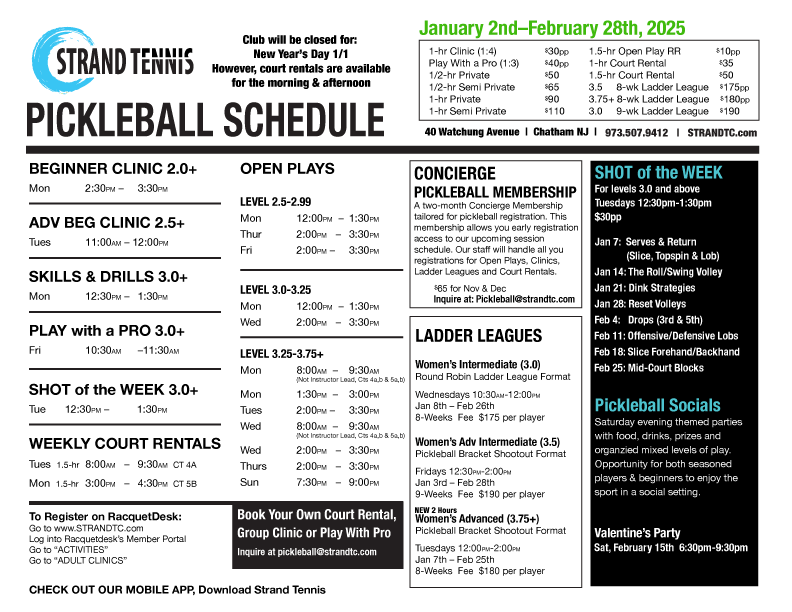 Our Pickleball Program — Strand Tennis Center
