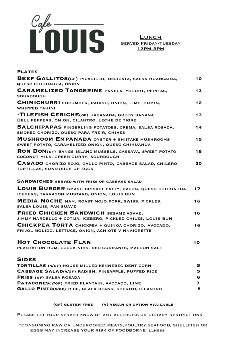 Menus — Cafe Louis (Copy)