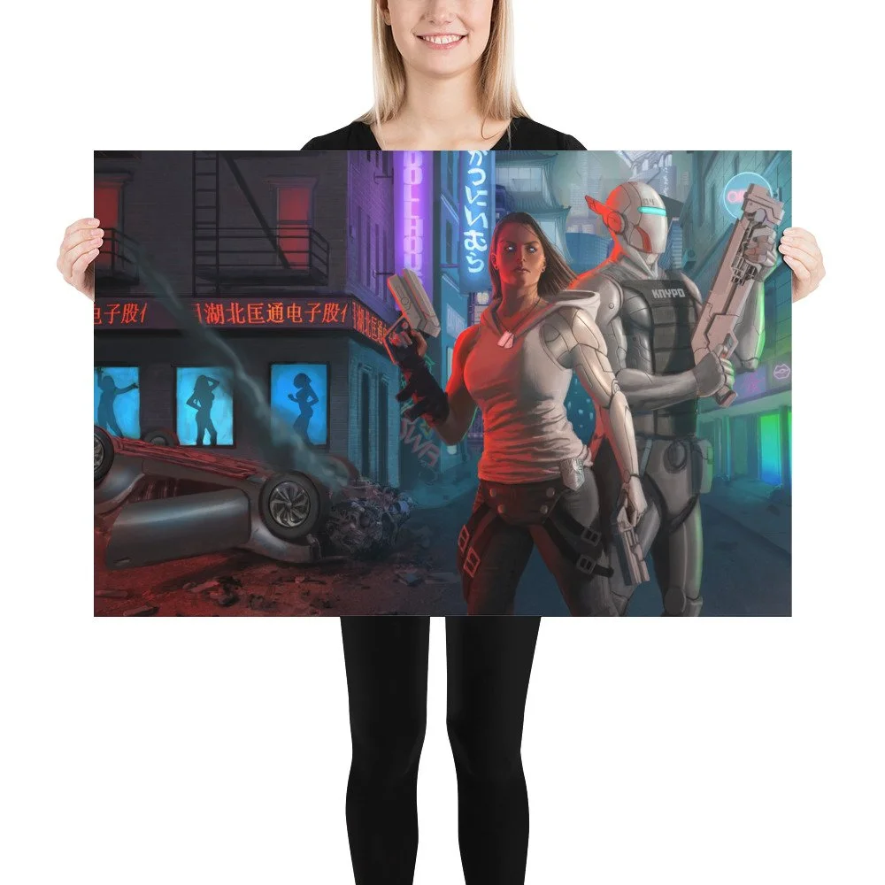 Cyberpunk Assassin Poster — Art of Richard Blumenstein