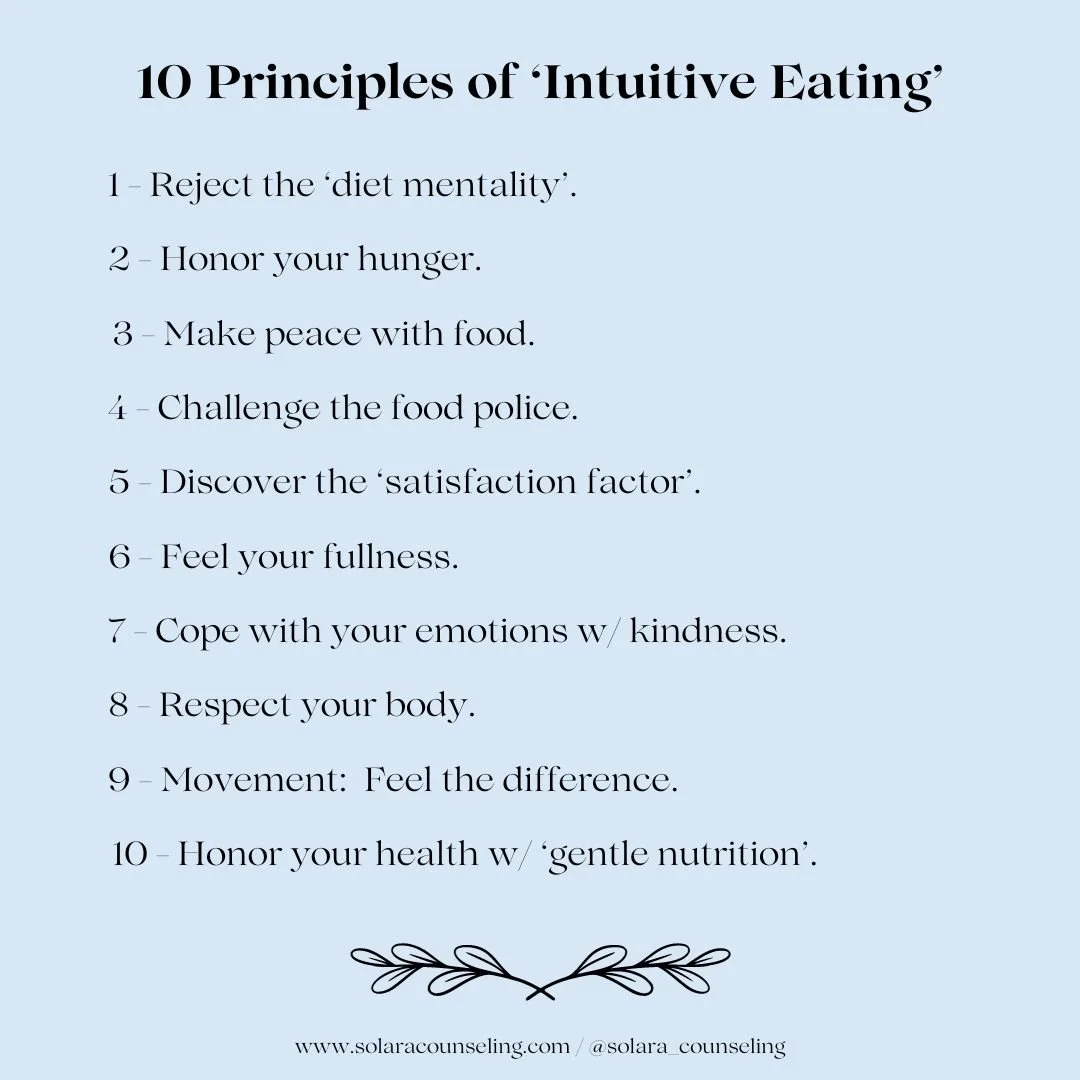 Intuitive Eating 101 — Solara Counseling LLC