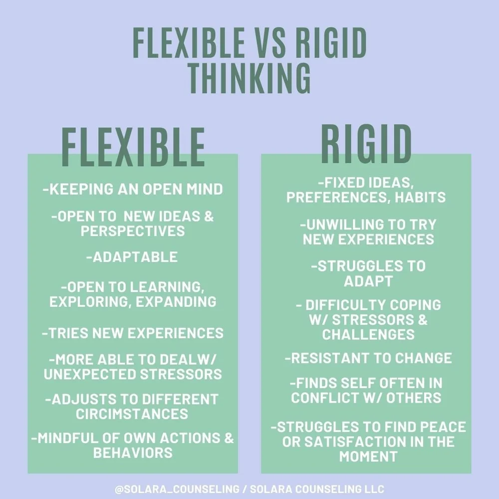 Flexible Thinking vs Rigid Thinking — Solara Counseling LLC