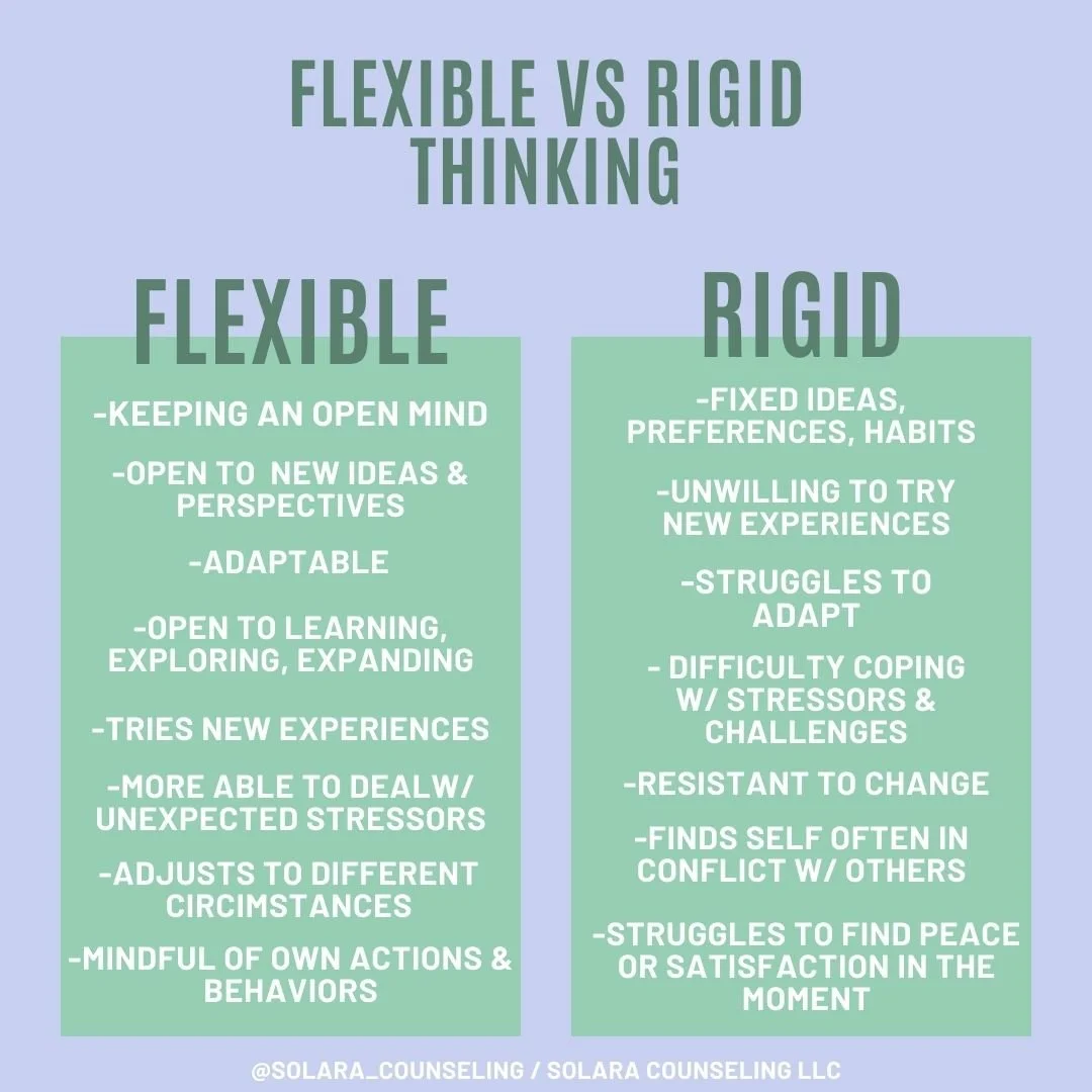 Flexible Thinking vs Rigid Thinking — Solara Counseling LLC
