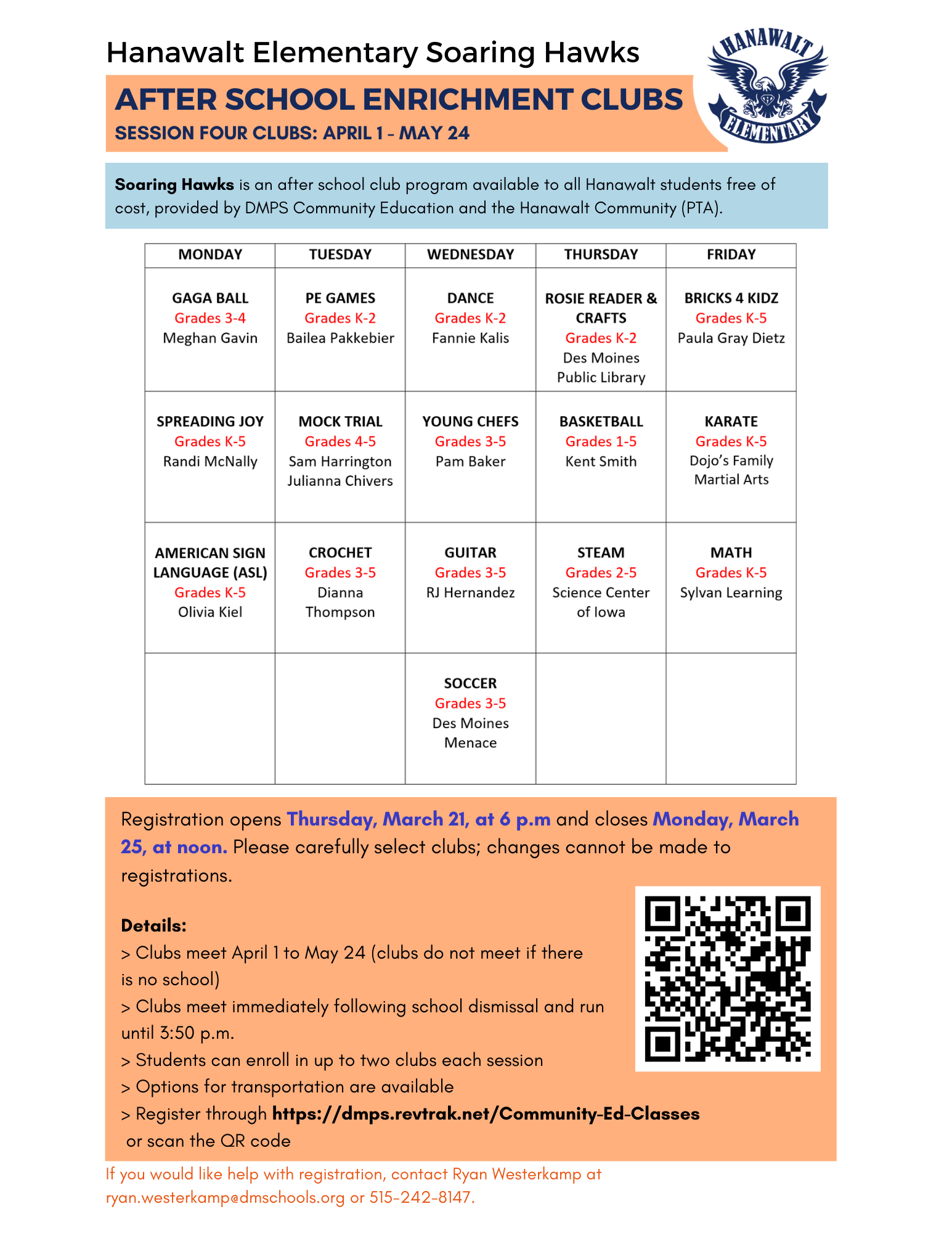 Soaring Hawks Clubs — Hanawalt Community