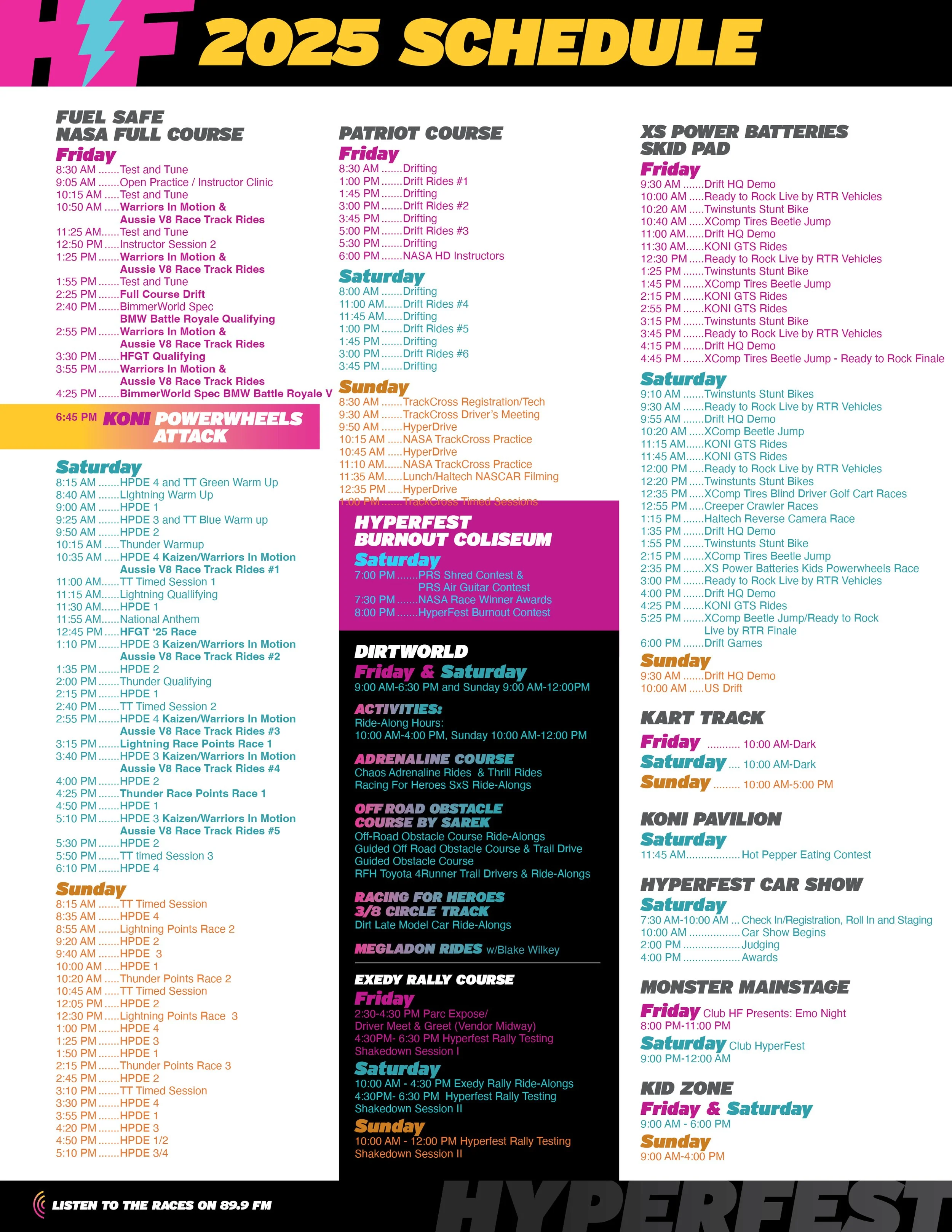 Full Schedule / Box Office Hours — HYPER⚡FEST