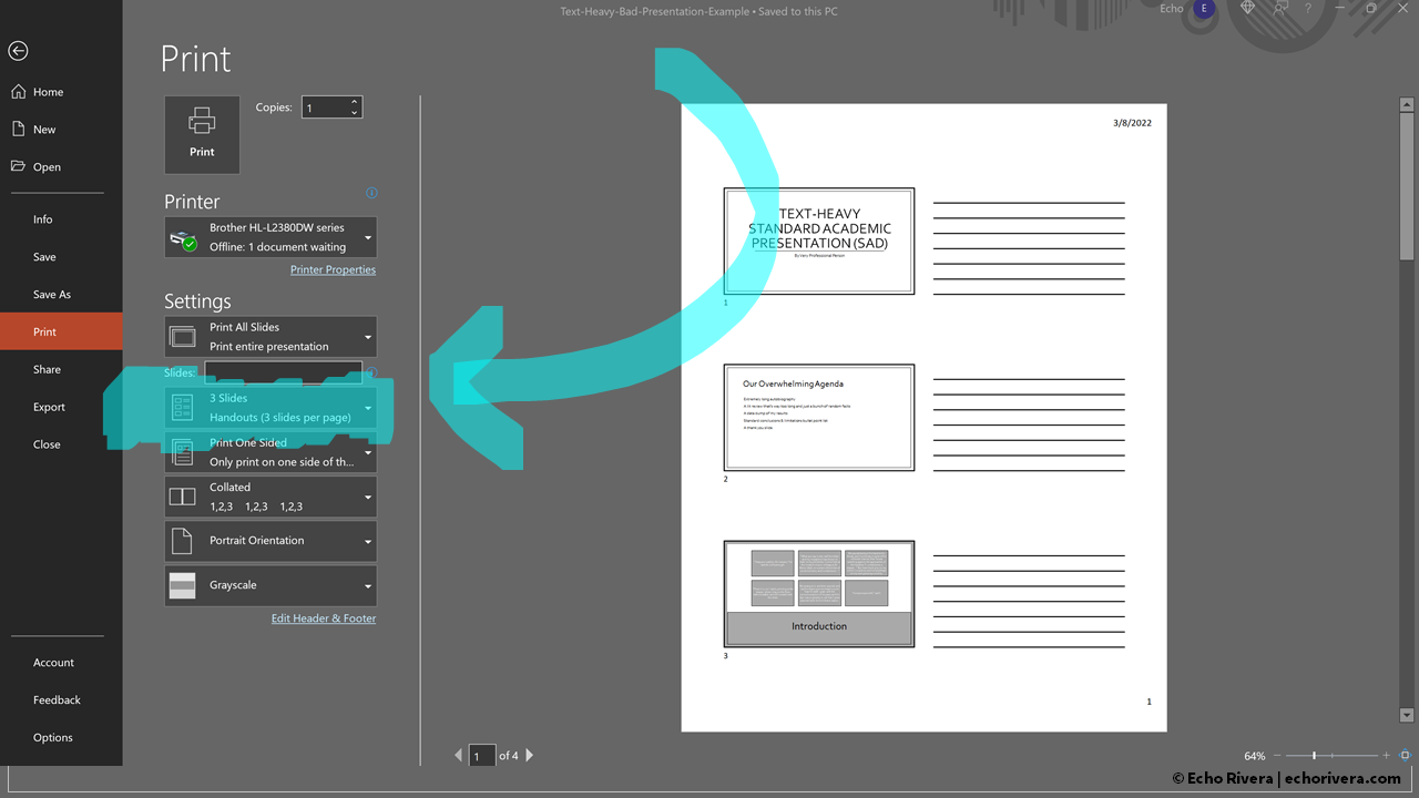 How to create effective presentation handouts for class lectures, conference presentations, and ...