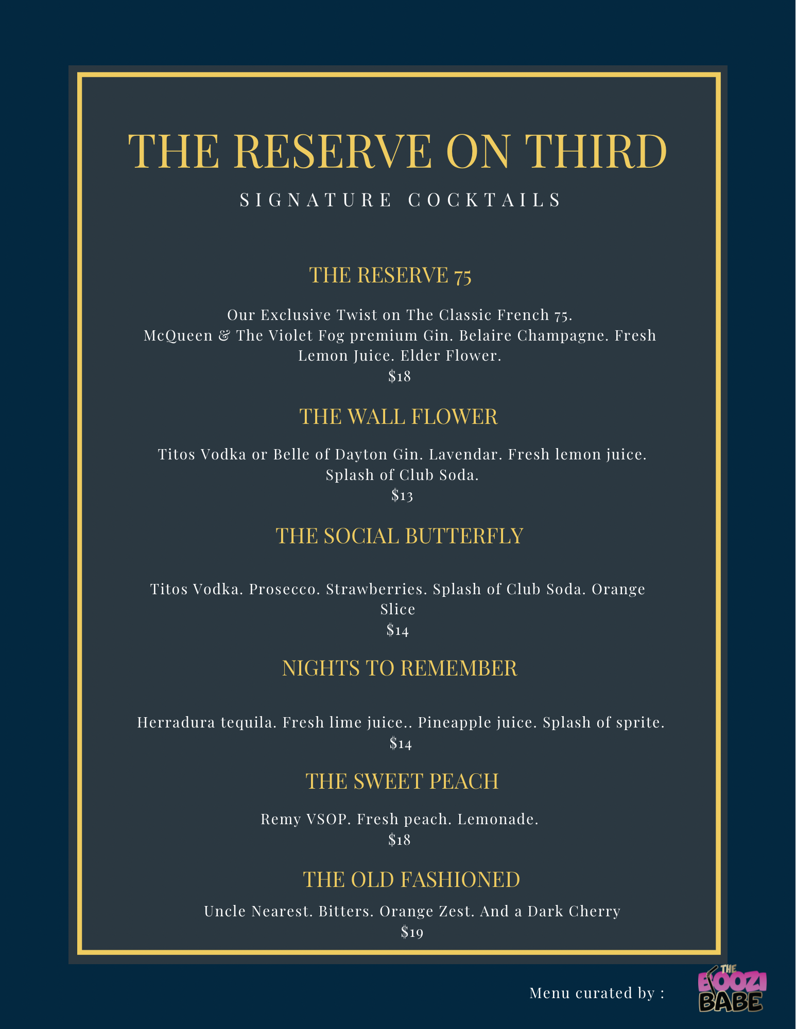 Menus — The Reserve on Third
