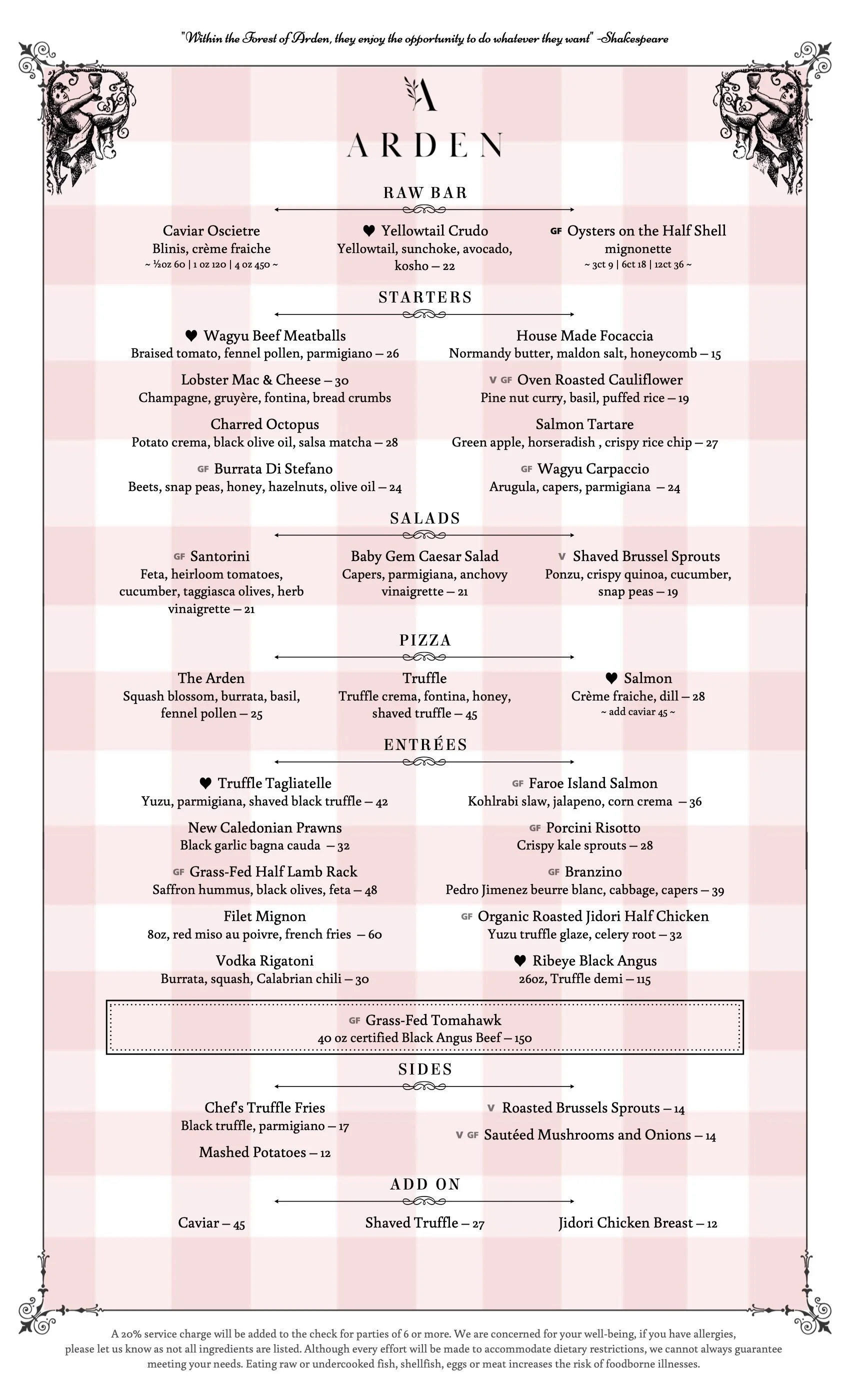 Dinner at Arden West Hollywood — Arden