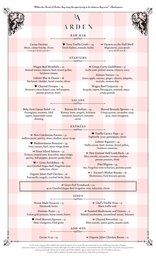 Dinner at Arden West Hollywood — Arden