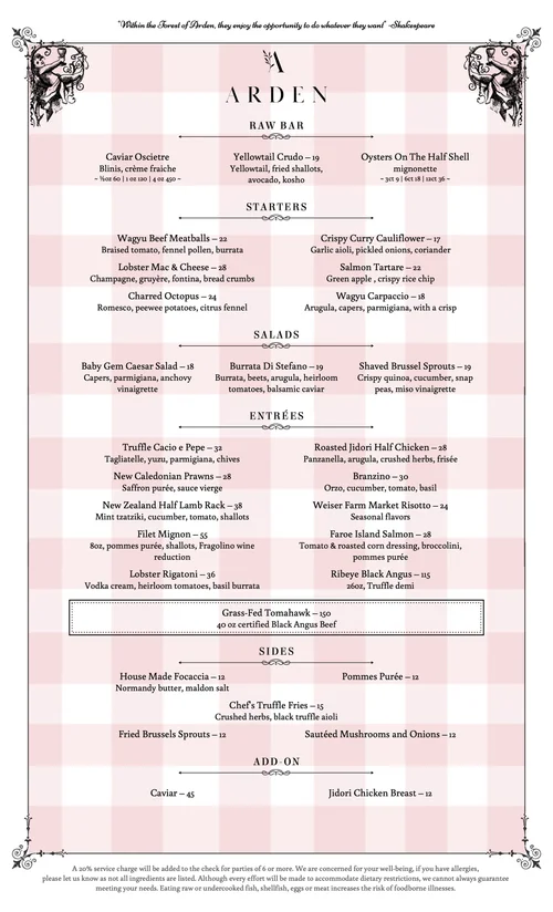 Dinner at Arden West Hollywood — Arden