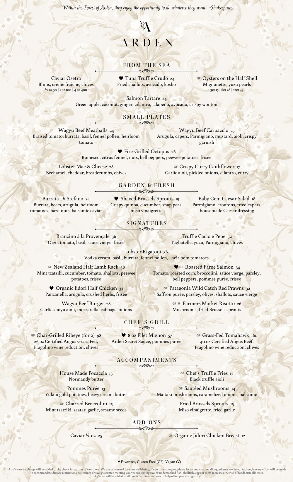 Dinner at Arden West Hollywood — Arden
