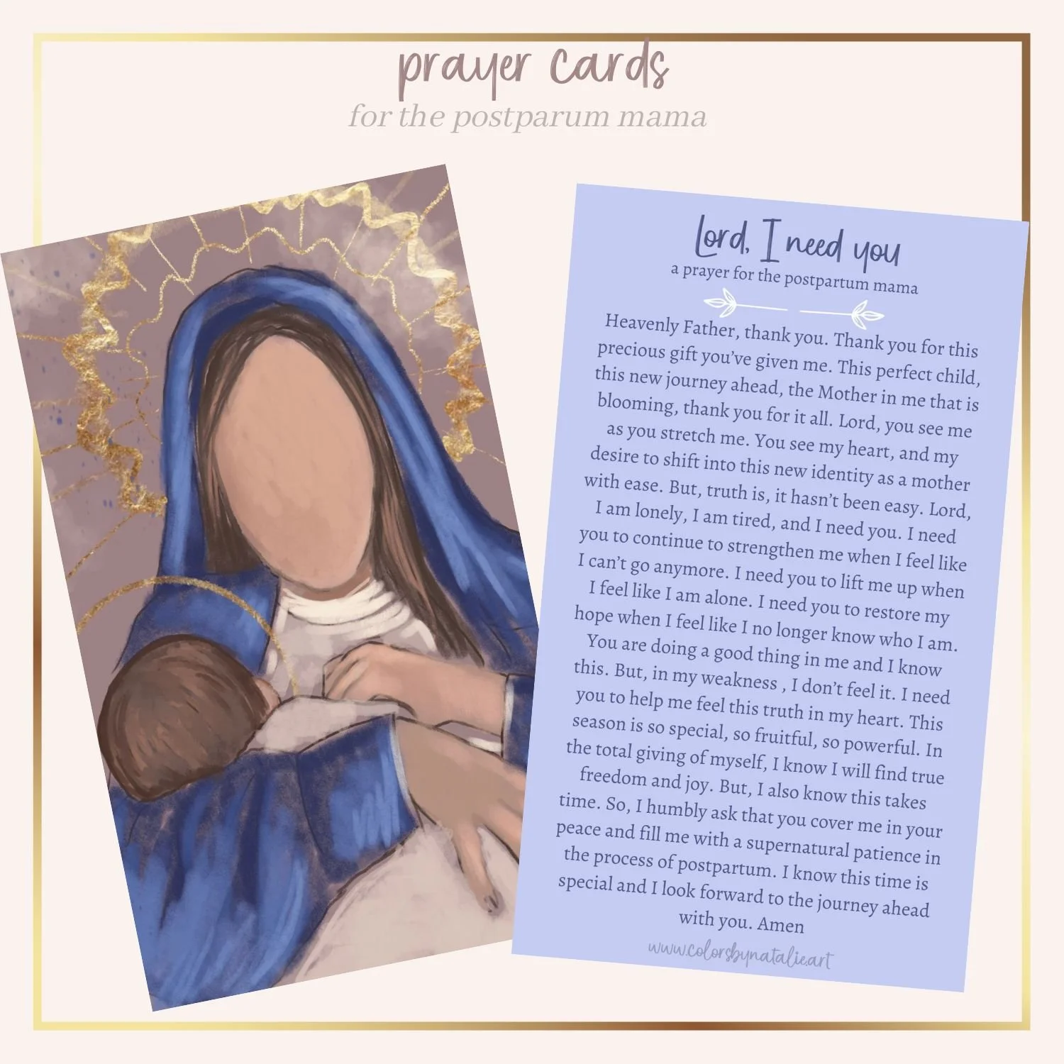 I Need You - Postpartum Prayer Card — Colors by Natalie