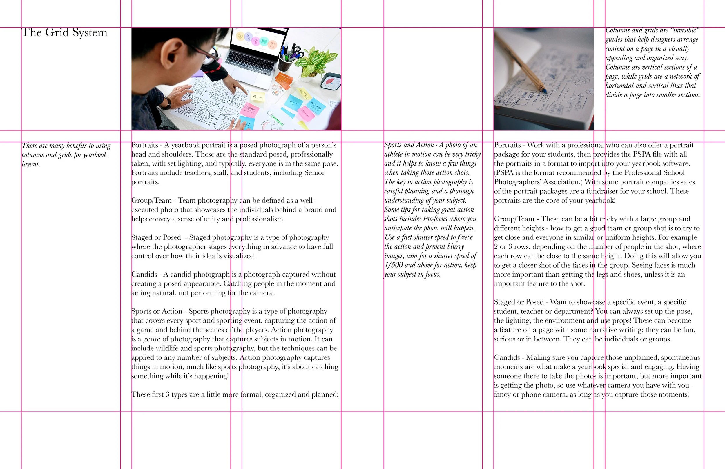 Columns and Grids — Entourage Yearbooks