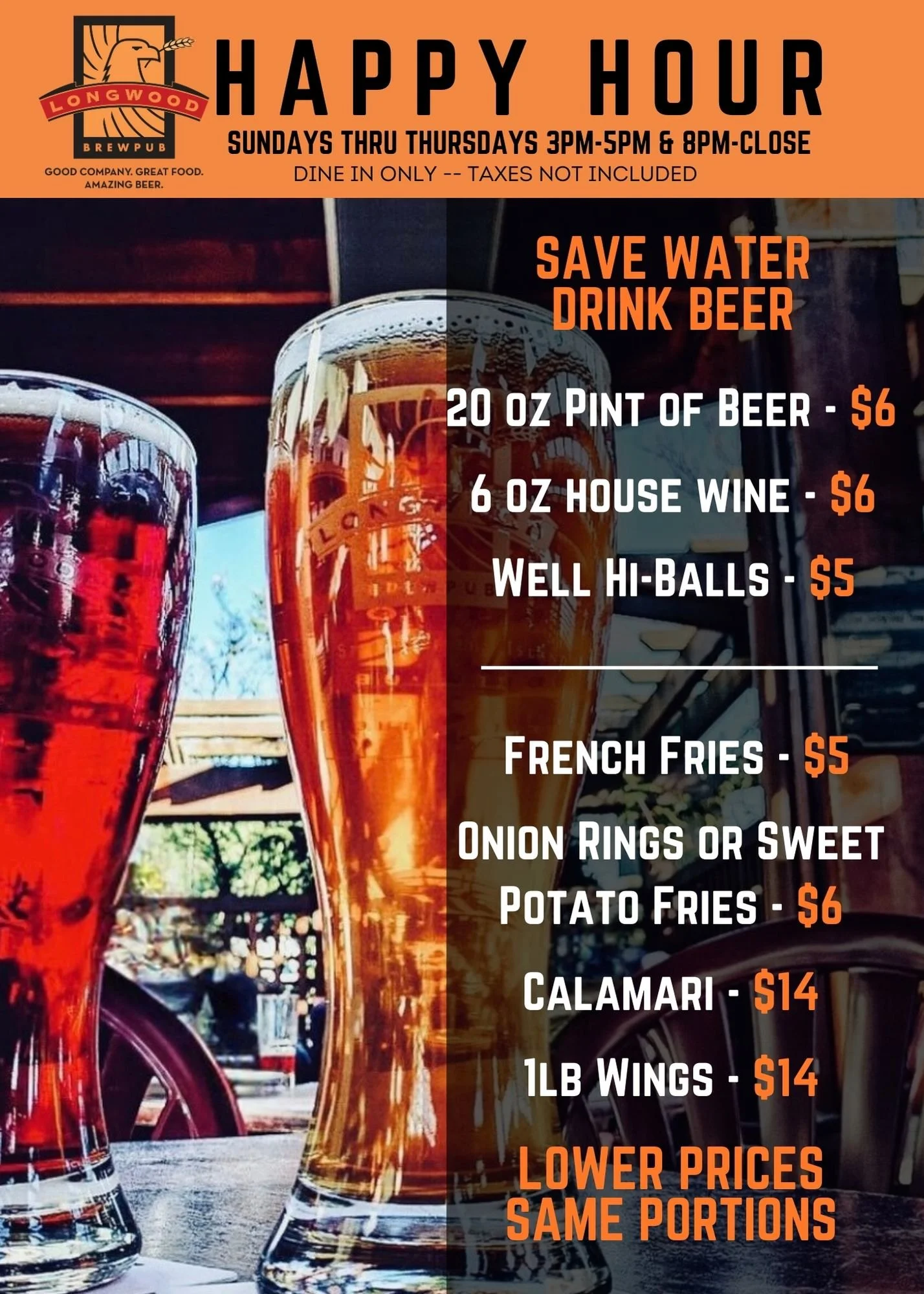 Happy Hour — Longwood Brew Pub & Restaurant
