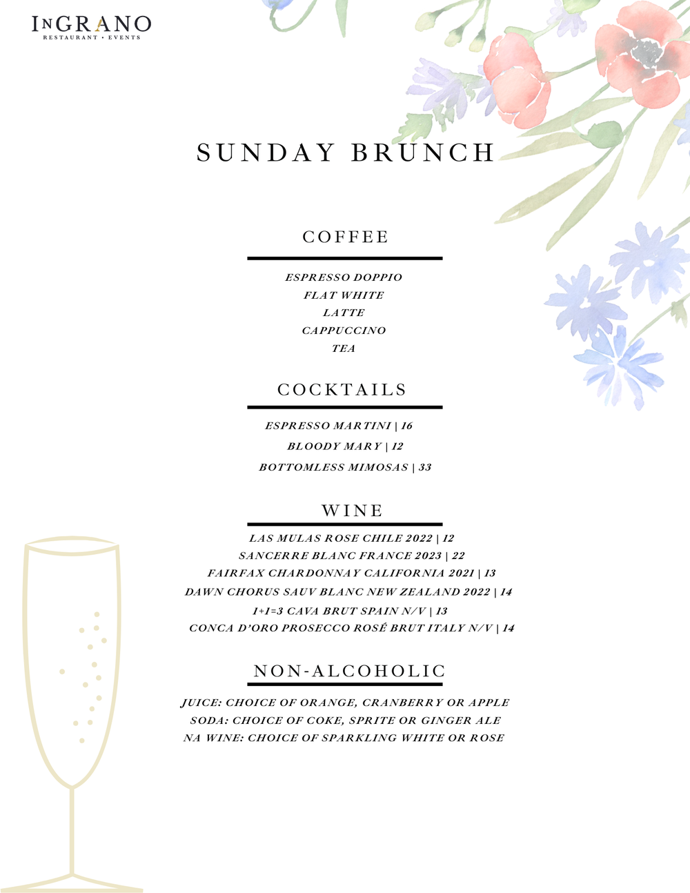 Menu 1 — InGrano Annapolis