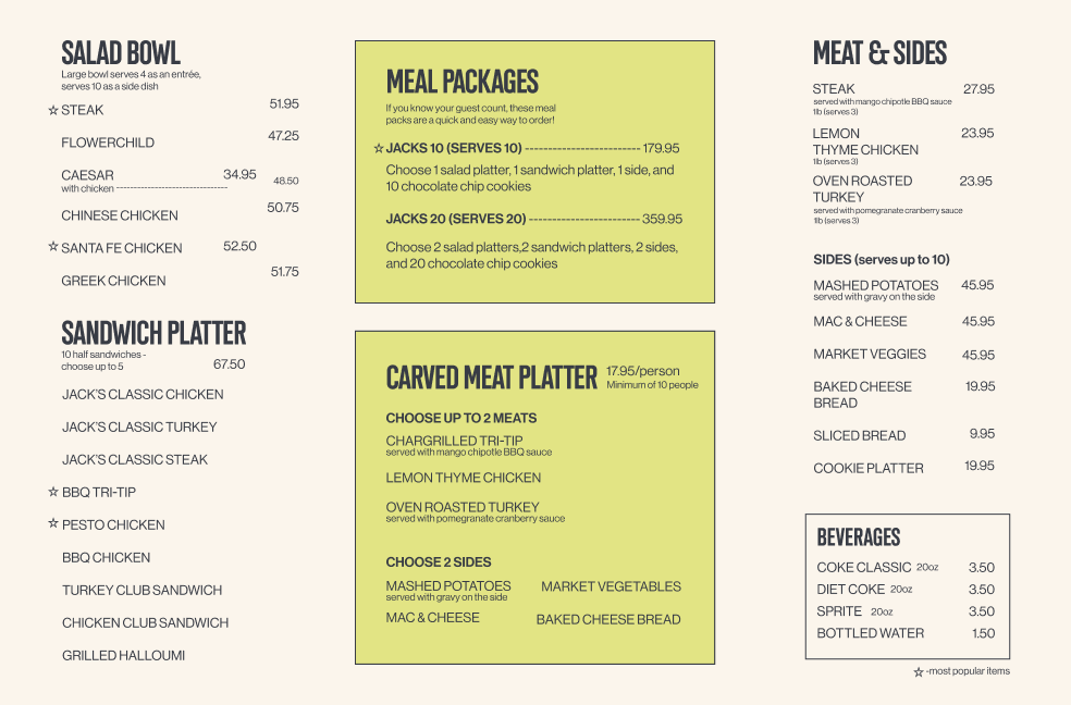 Order Catering — Jacks Urban Eats