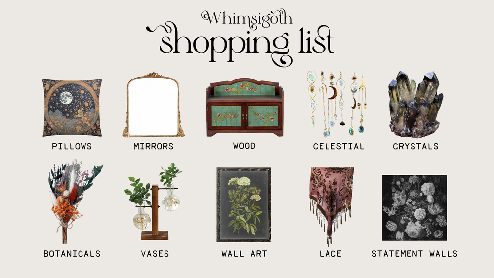 Whimsigoth Decor Shopping List — Moda Misfit | Small Apartment Styling ...